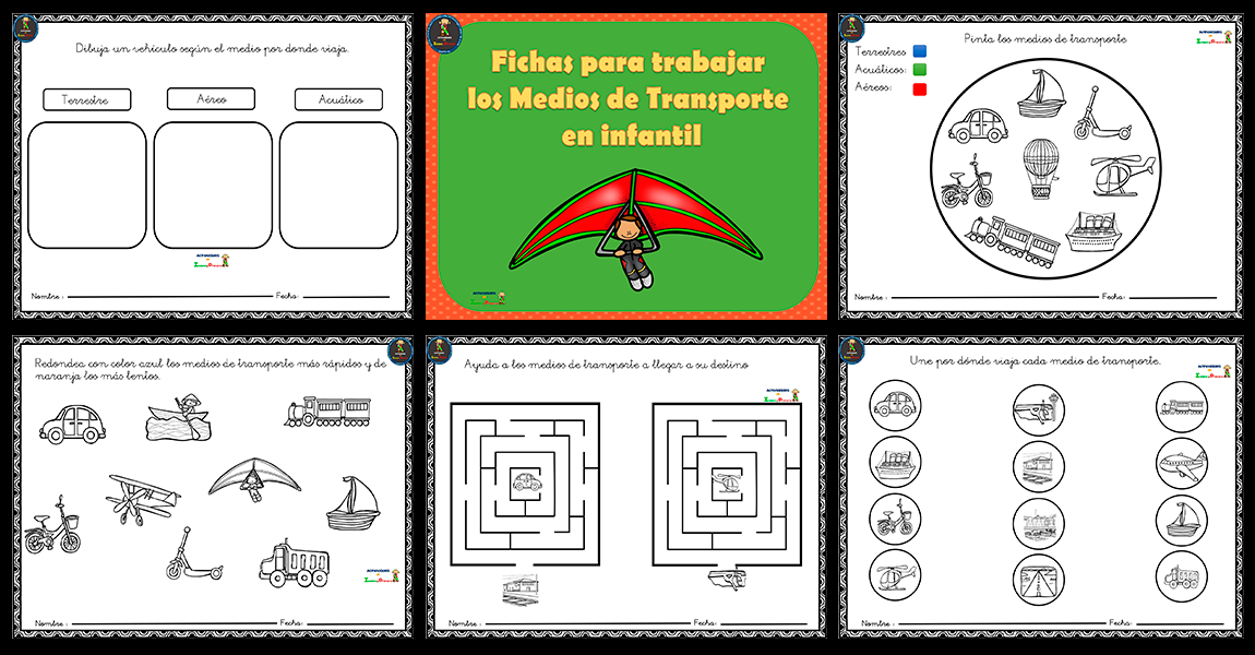 Fichas de actividades para aprender los medios de transporte en ...