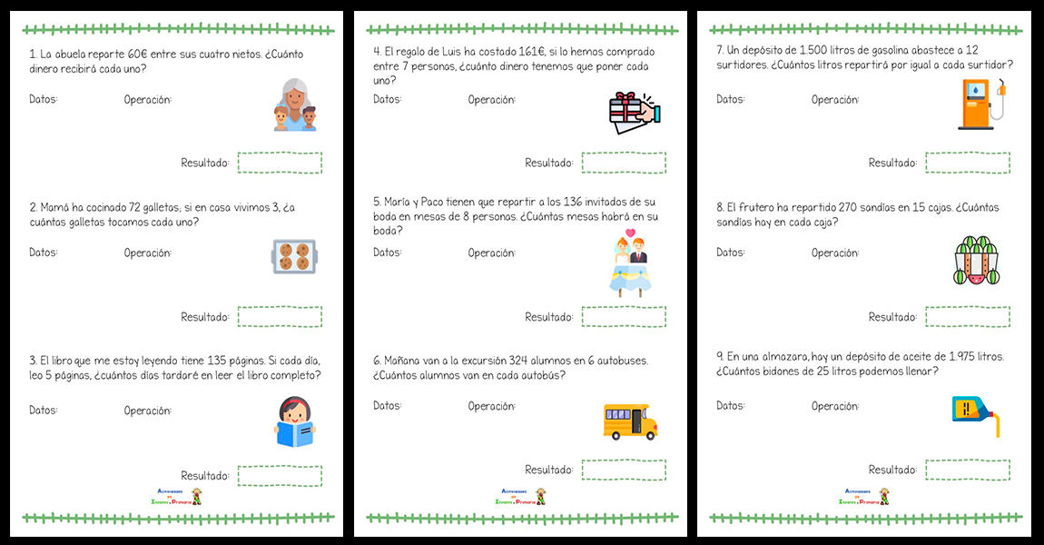 Problemas de divisiones para los primeros cursos de Primaria ...