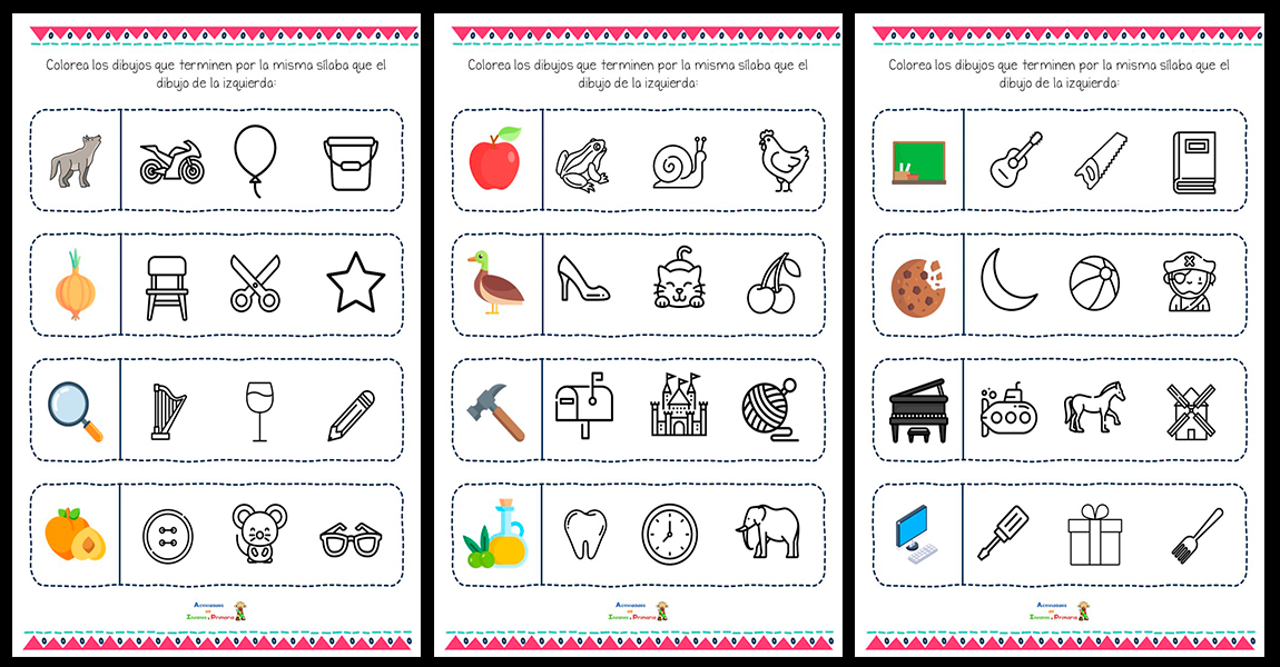 Conciencia fonológica: Sílaba final de una palabra - Actividades de ...