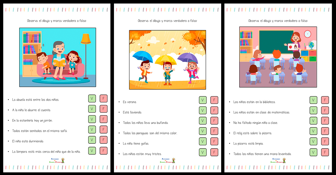 Ejercicio de verdadero o falso a partir de un dibujo - Actividades de ...
