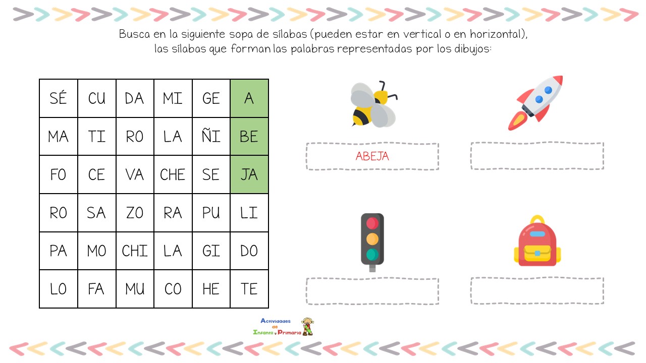 Divertidas sopas silábicas - Actividades de infantil y primaria