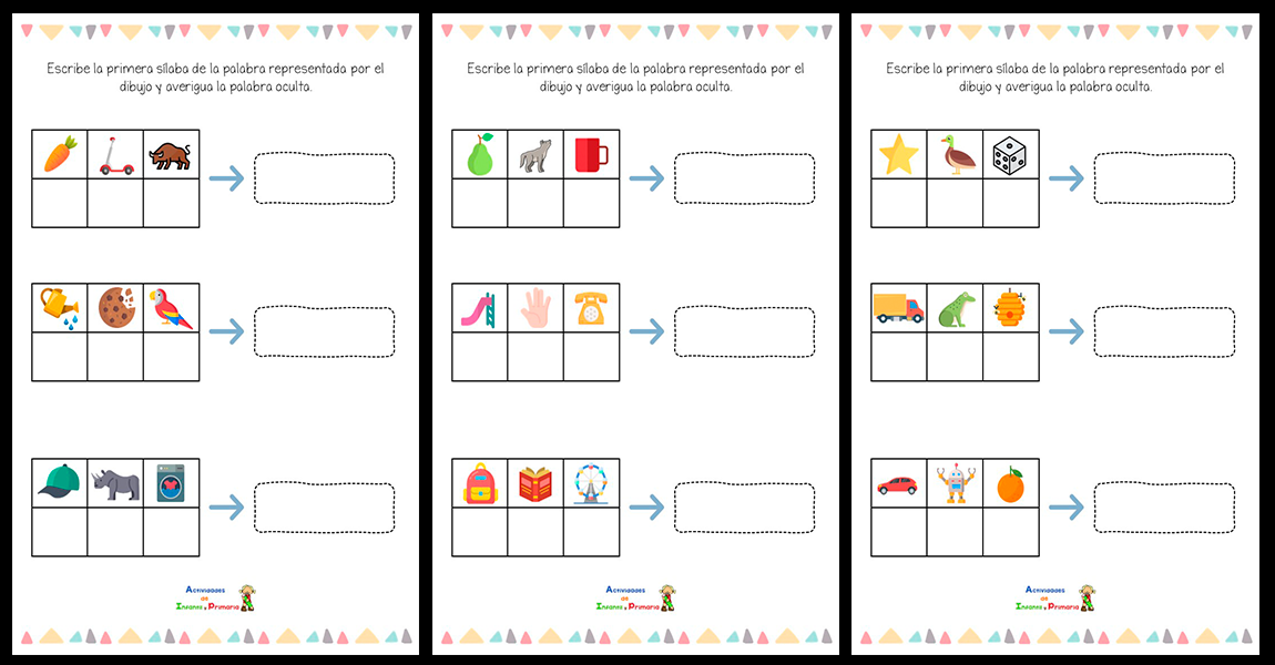 Conciencia silábica: Encuentra la palabra oculta - Actividades de ...