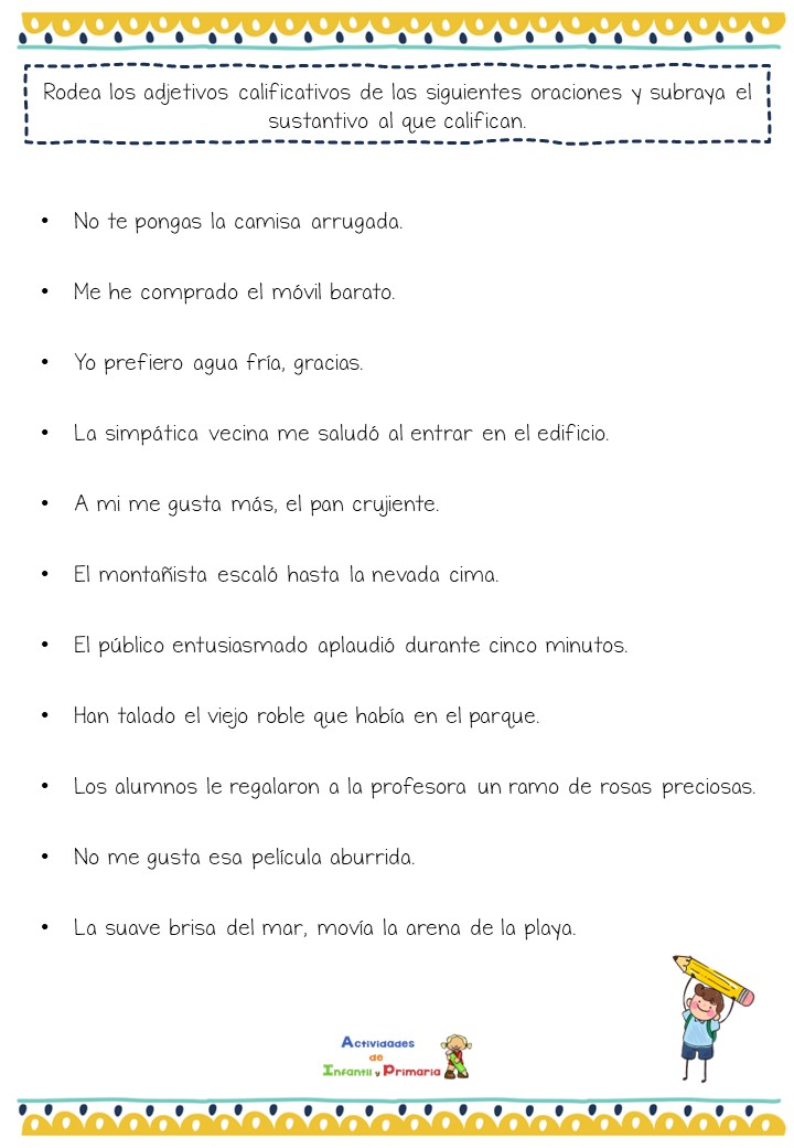 Adjetivos Calificativos En Frases 3 