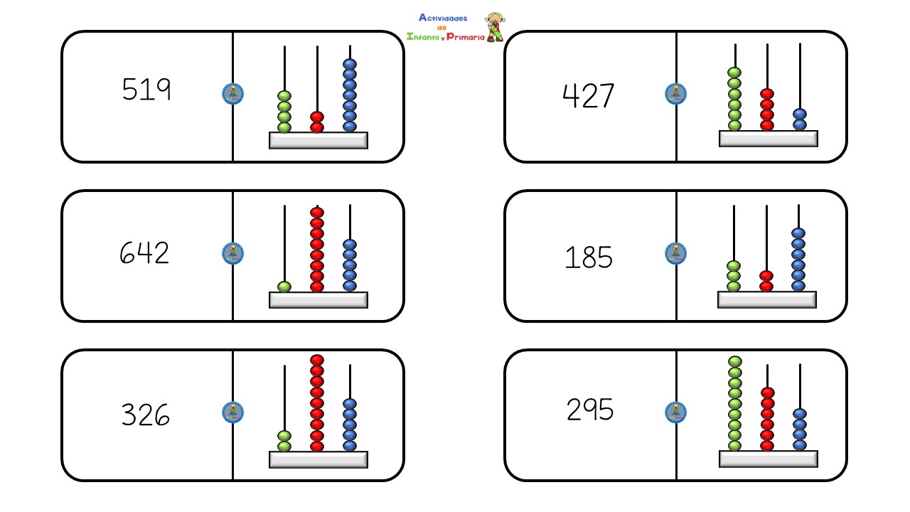 Divertido dominó: ábaco - número - Actividades de infantil y primaria