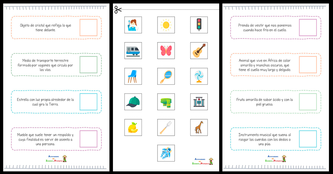 Actividad manipulativa para trabajar la comprensión de definiciones ...