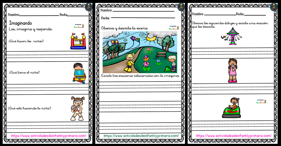 Fichas para trabajar la expresión escrita a partir de un dibujo ...