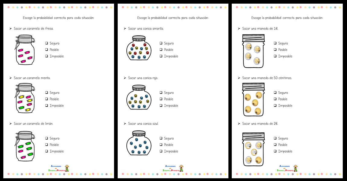 Hojas De Trabajo De Probabilidad Simple En Formato Pdf