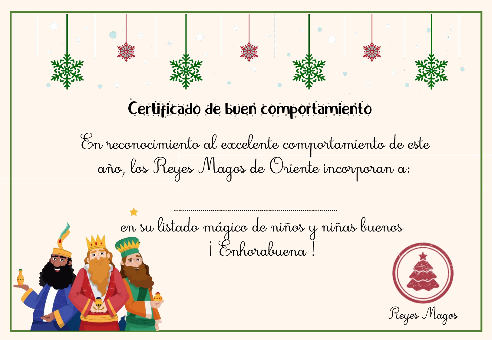 Certificado De Buena Conducta Otorgado Por Papá Noel O Santa Claus Para 740