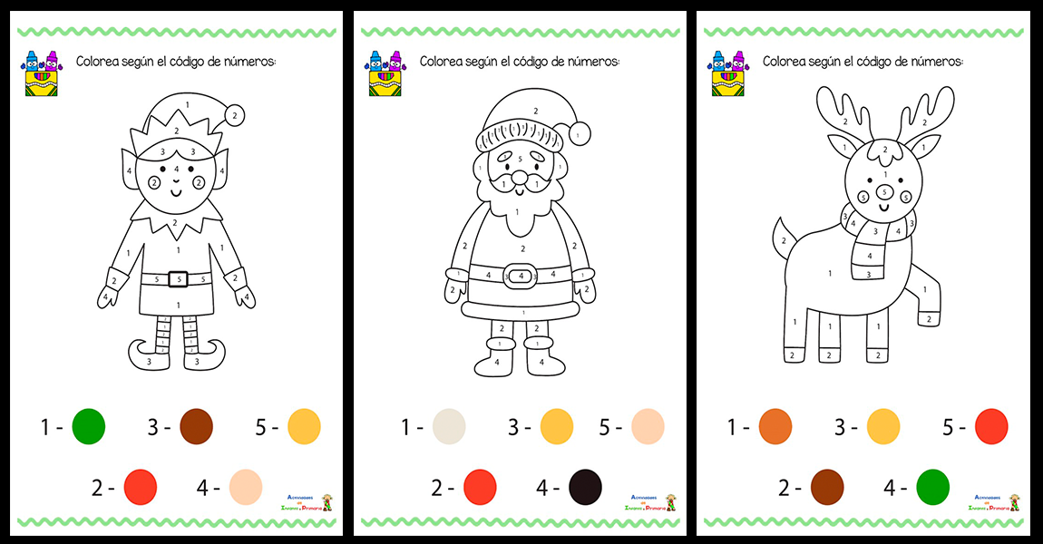 Dibujos de Navidad: Colorear por números - Actividades de infantil y ...