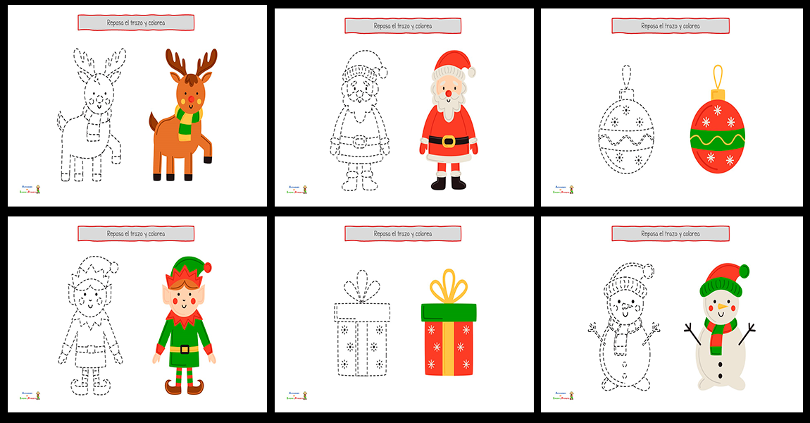Dibujos de Navidad para trabajar la motricidad fina con los más ...