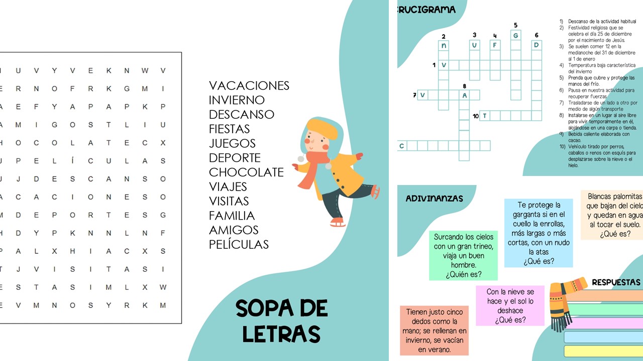 Pasatiempos navideños para los últimos días de clase - Actividades de ...