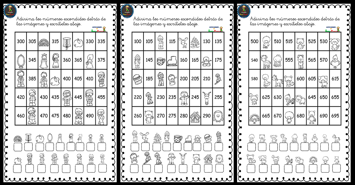 Series numéricas: Averigua el número oculto - Actividades de infantil y ...