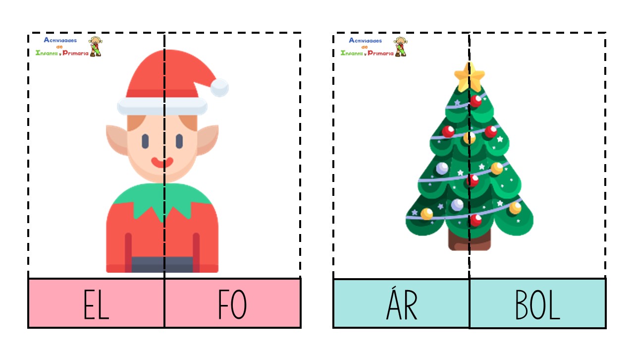 Puzles silábicos con vocabulario de Navidad - Actividades de infantil y ...