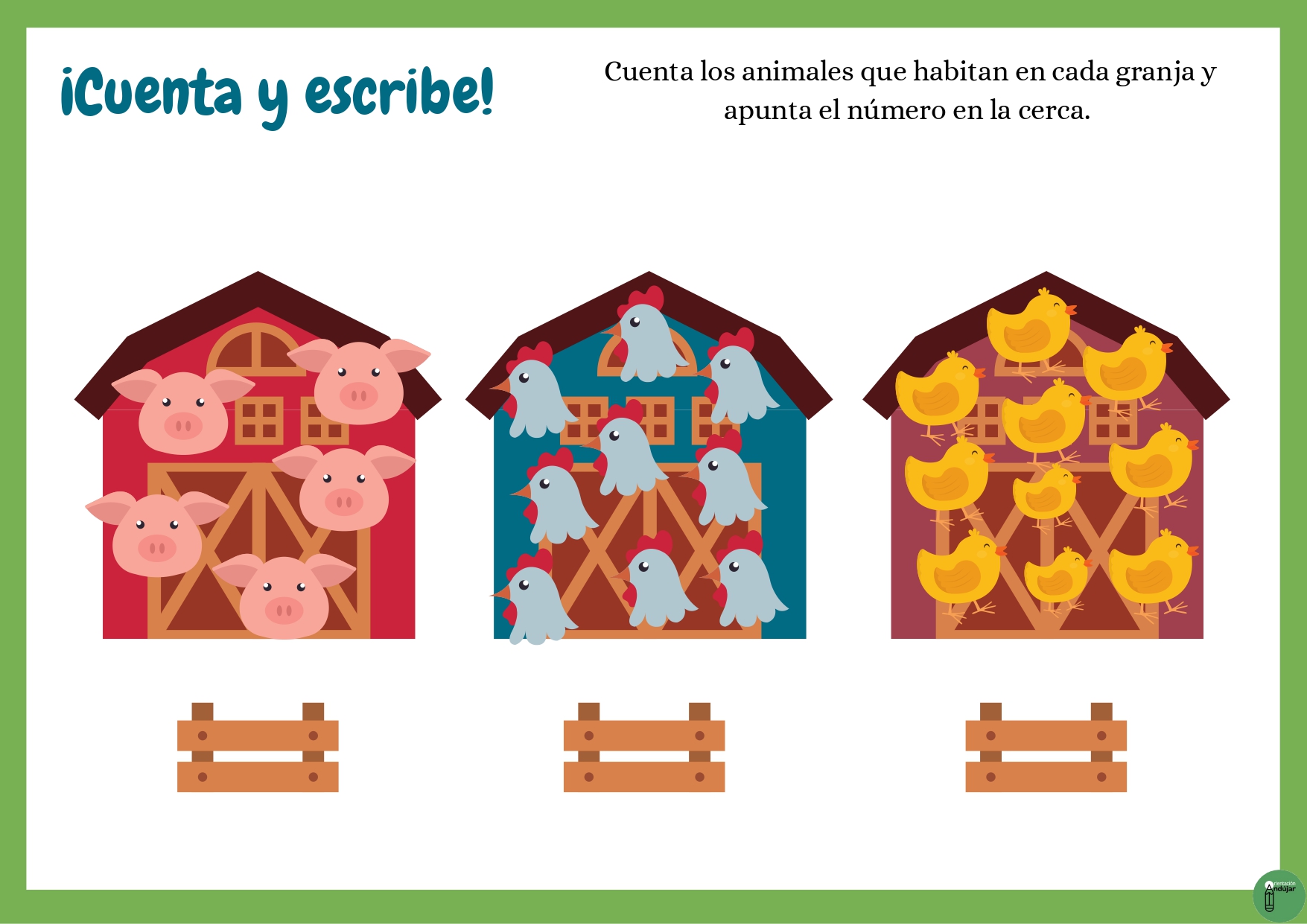Bonitas fichas de conteo - Actividades de infantil y primaria