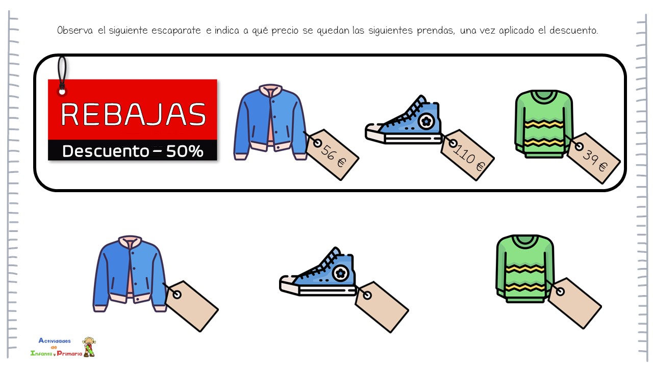 Nos vamos de compras en rebajas: Actividad para trabajar los porcentajes - Actividades de ...