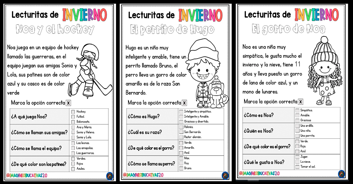 Lecturas cortas con temática de invierno - Actividades de infantil y ...