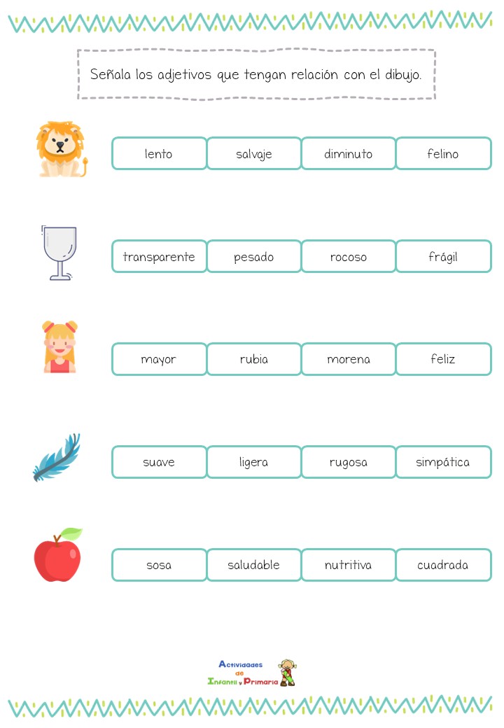 Rodea Los Adjetivos Calificativos Relacionados Con El Dibujo