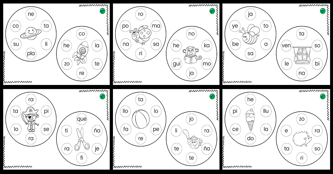 Conciencia silábica: Colorea las sílabas de la palabra - Actividades de ...
