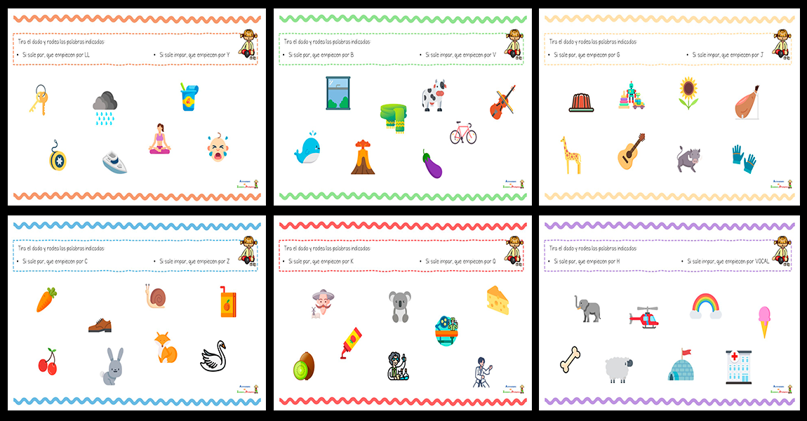 Divertido juego de ortografía: Tira el dado y busca las palabras ...