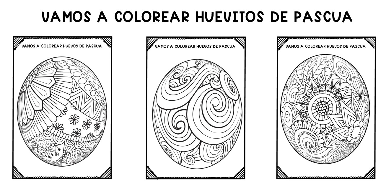Bonitos huevos de pascua para colorear y decorar nuestras aulas ...