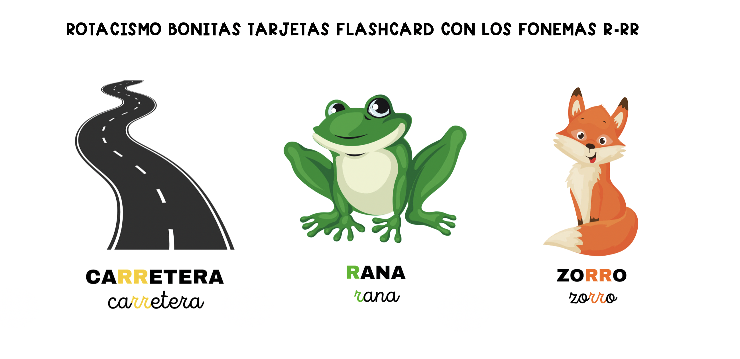 #ROTACISMO Bonitas tarjetas flashcard con los fonemas R-RR