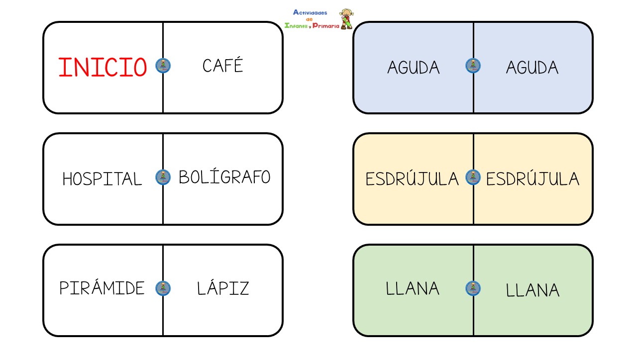 El dominó de las palabras agudas, llanas y esdrújulas - Actividades de ...