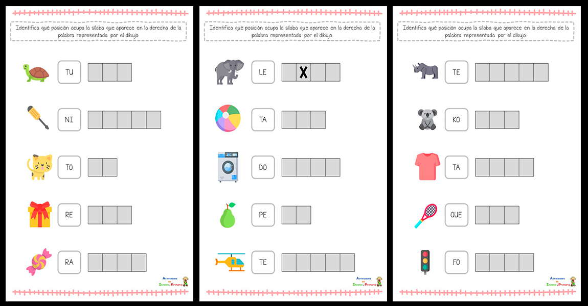Conciencia silábica: Identifica la sílaba - Actividades de infantil y ...