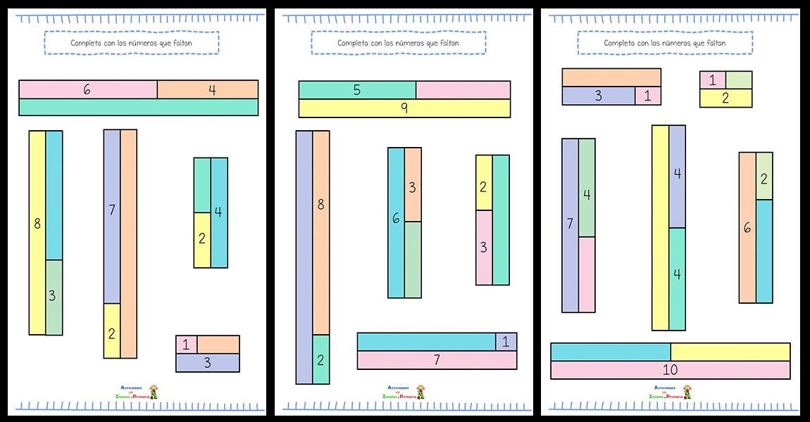 Actividad para trabajar con Regletas de Cuisenaire - Actividades de infantil y primaria