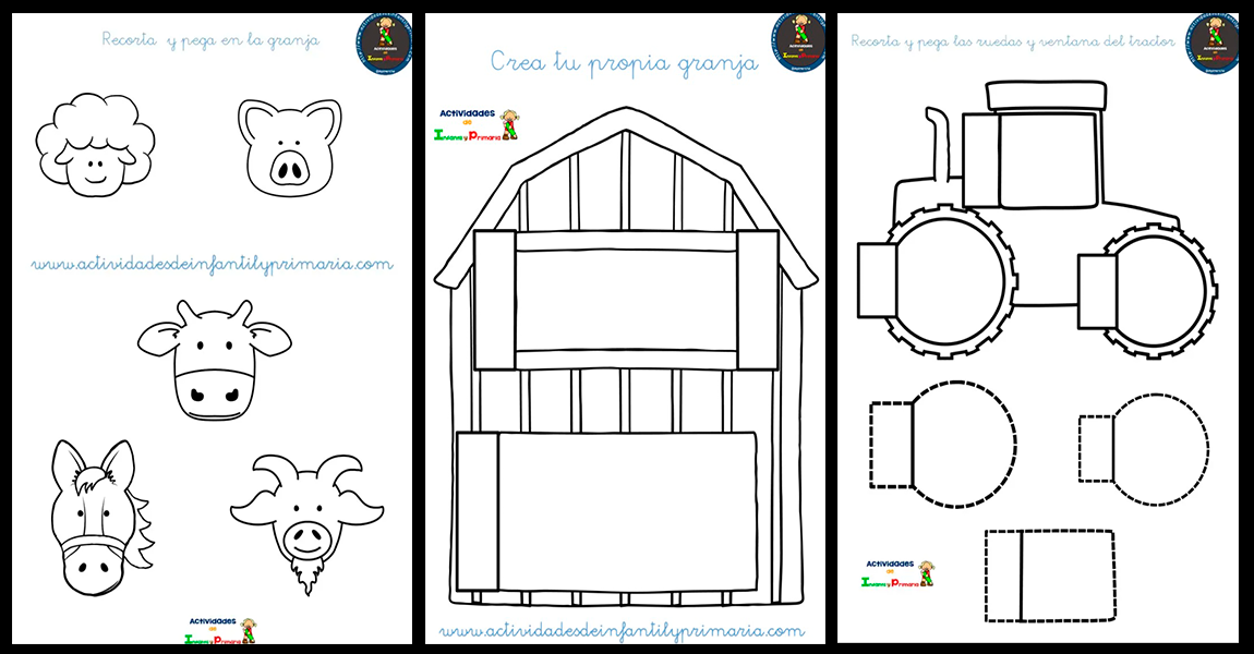 Material recortable y manipulativo: Proyecto "Crea una granja" - Actividades de infantil y primaria