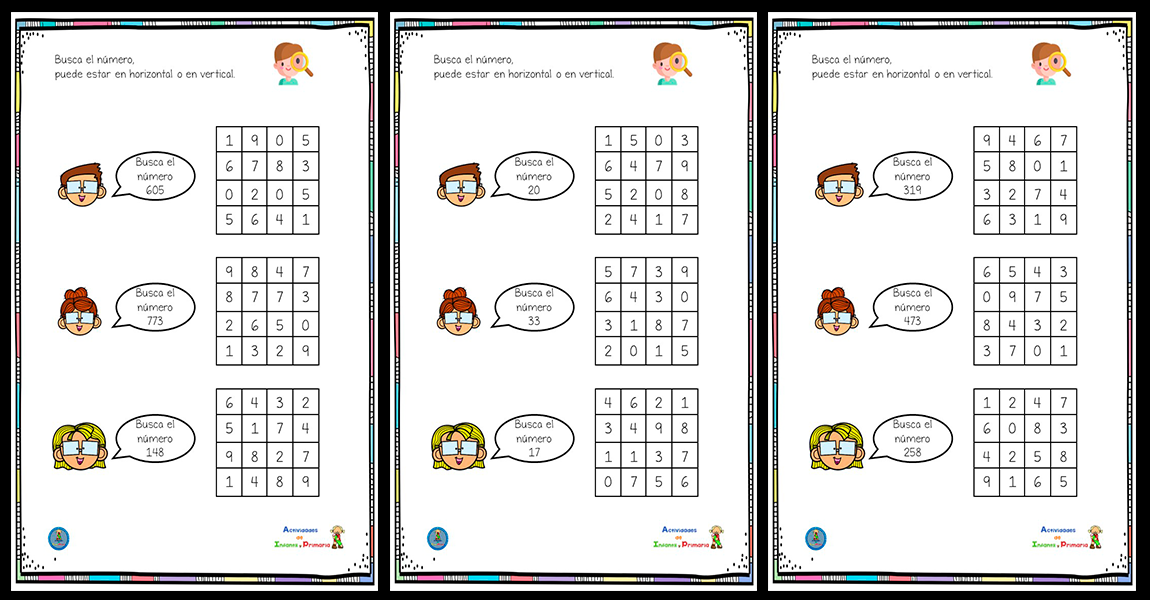 Divertidas sopas de números - Actividades de infantil y primaria