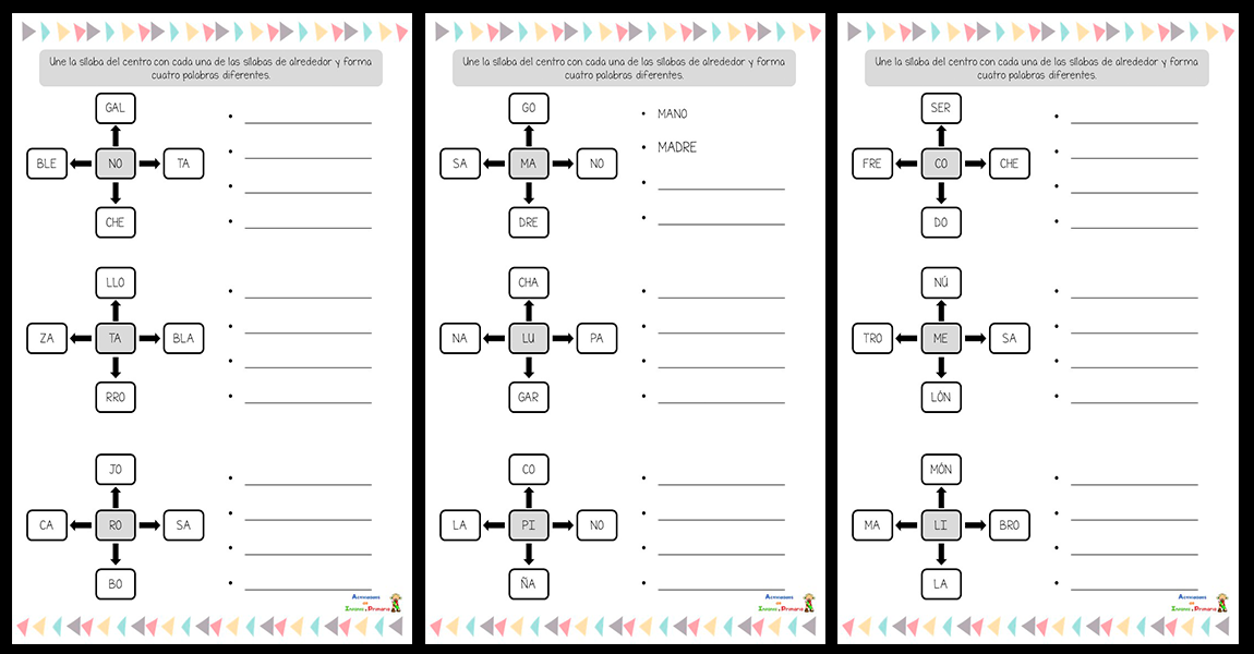 Conciencia silábica: Formamos palabras a través de la unión de dos ...