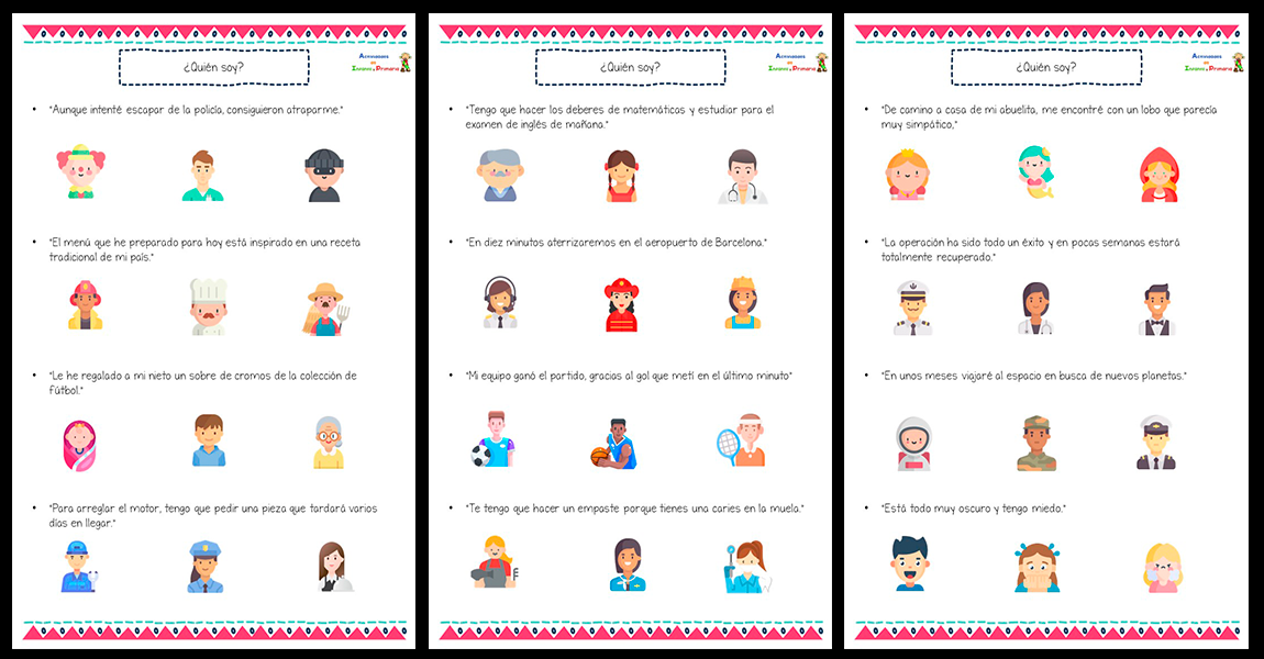 Inferencias: ¿Quién soy? - Actividades de infantil y primaria