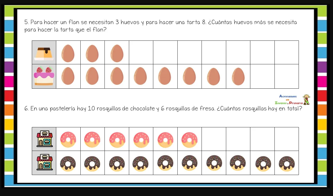 Sencillos problemas matemáticos con pistas visuales - Actividades de ...