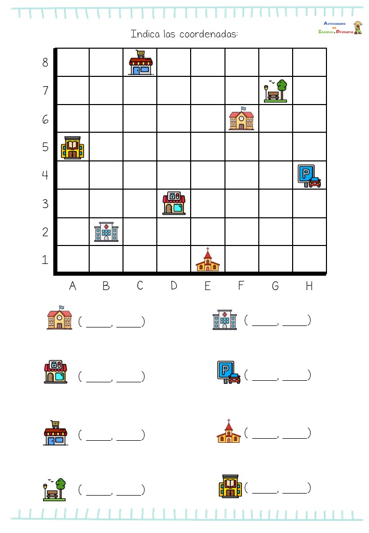 Actividades Del Plano De Coordenadas Sistema De Coordenadas Ubicación