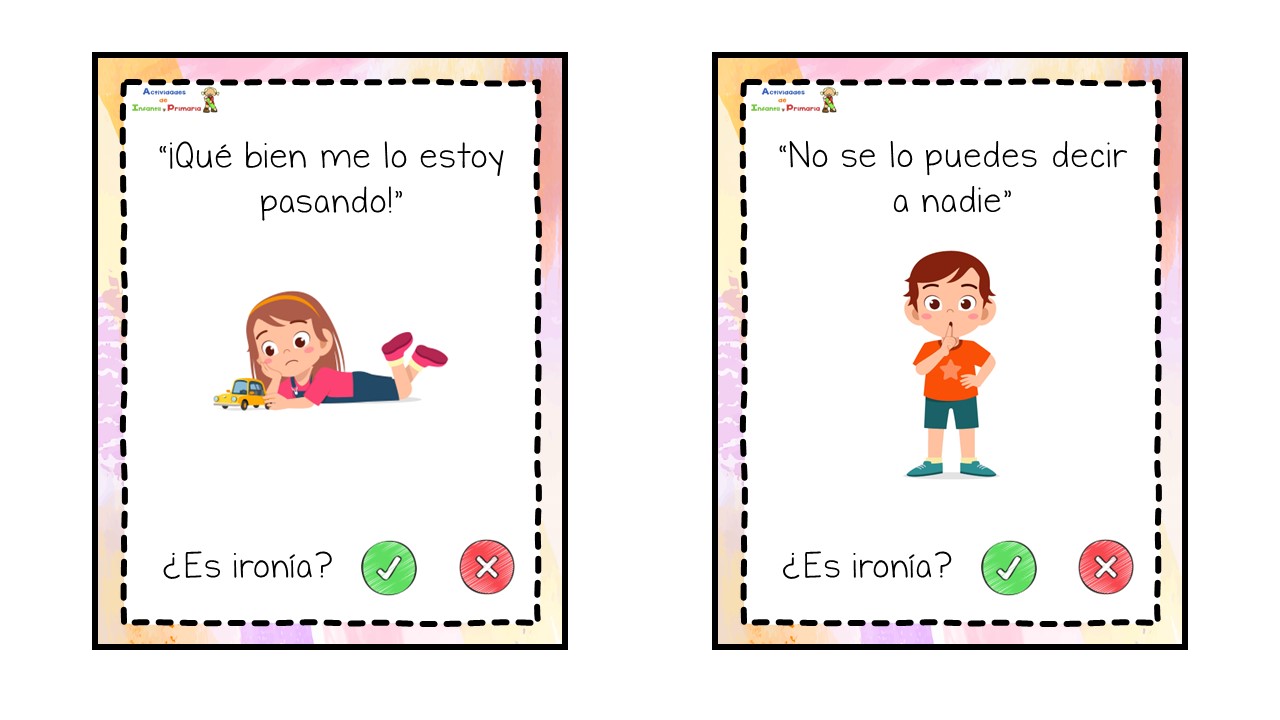 Tarjetas ilustrativas: Aprendemos a identificar la ironía - Actividades ...