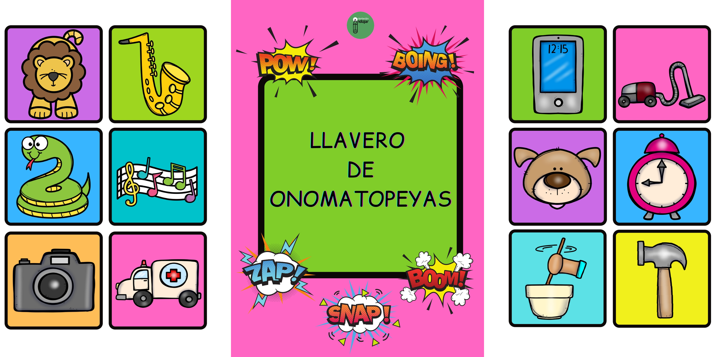 Bonitas tarjetas de onomatopeyas, audición y lenguaje - Actividades de ...