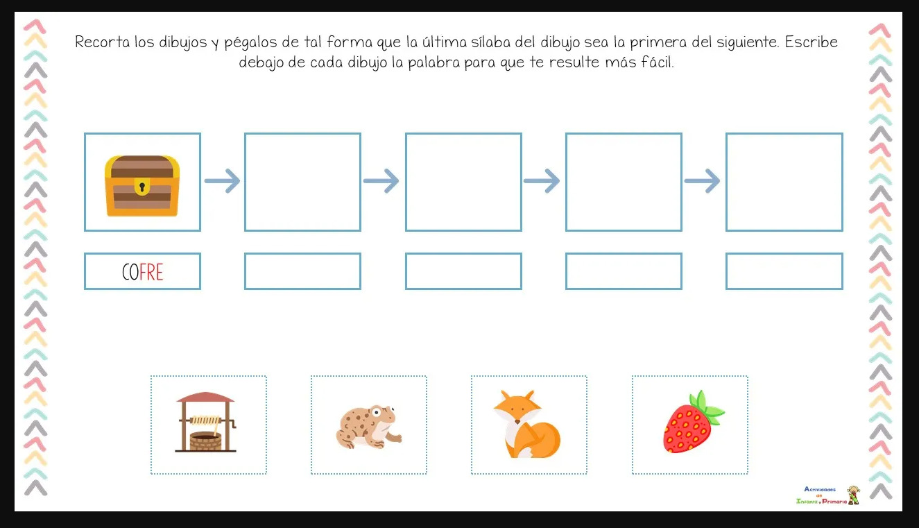 Cadenas de palabras para trabajar la conciencia silábica - Actividades ...