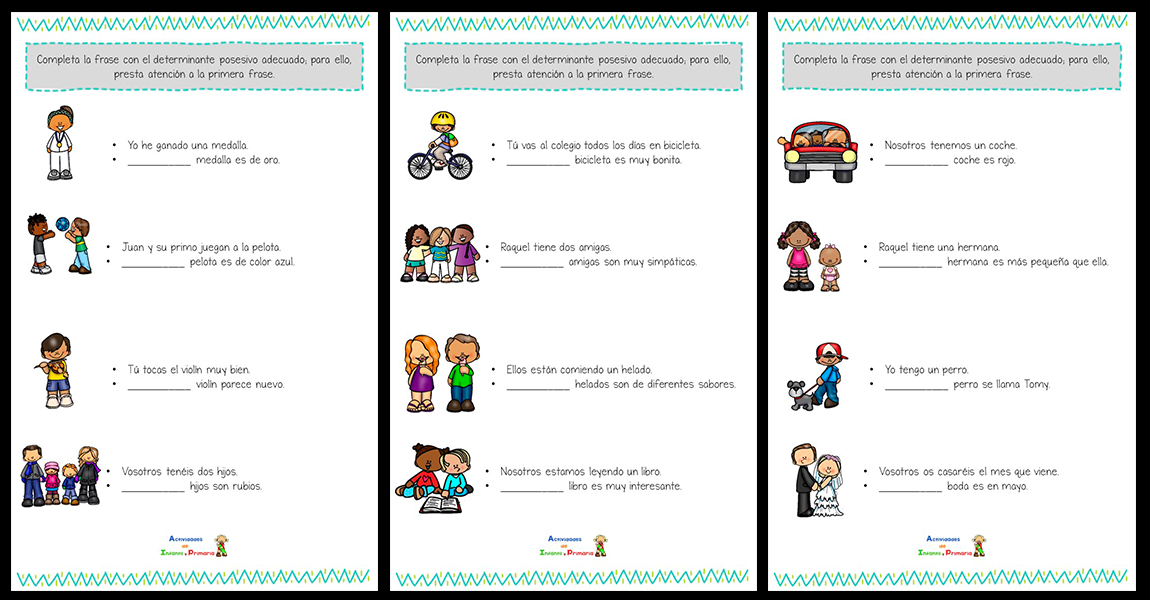 Hoja De Trabajo De Sustantivos Posesivos De Tercer Grado