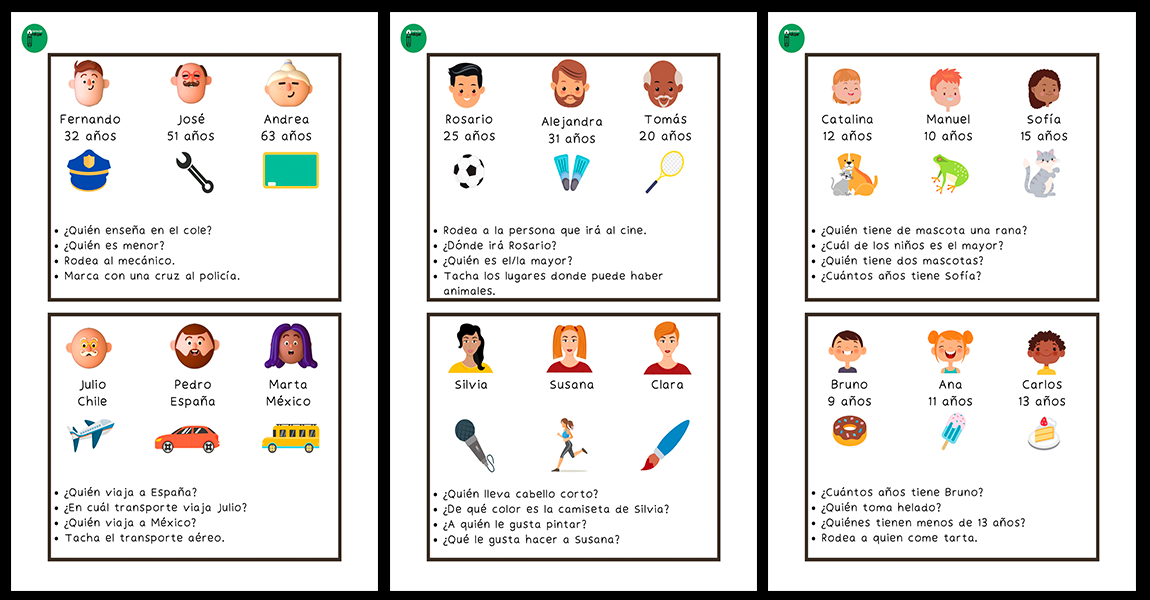 Juego de comprensión con pistas visuales - Actividades de infantil y ...