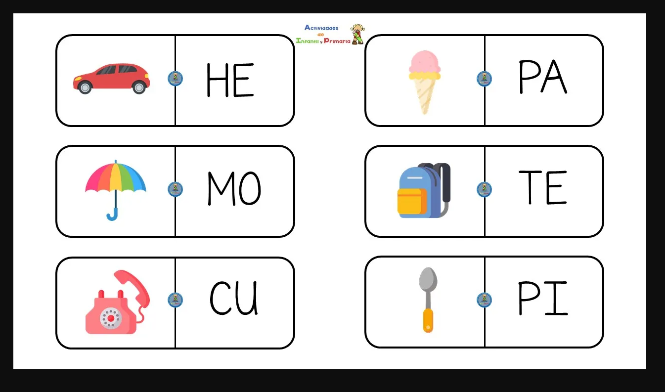 Dominó de sílabas: Sílaba inicial - dibujo - Actividades de infantil y ...