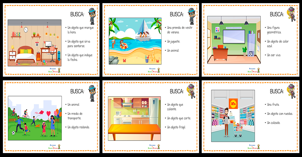 Láminas de imágenes para buscar objetos - Actividades de infantil y ...