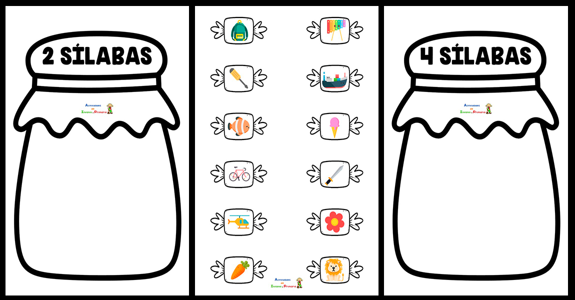 Los botes de caramelos: Para clasificar palabras según su número de ...