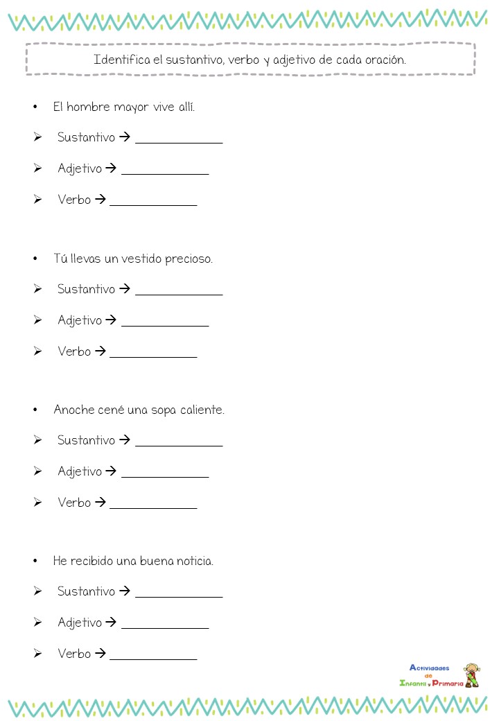 sustantivo adjetivo y verbo de una oracion (2)