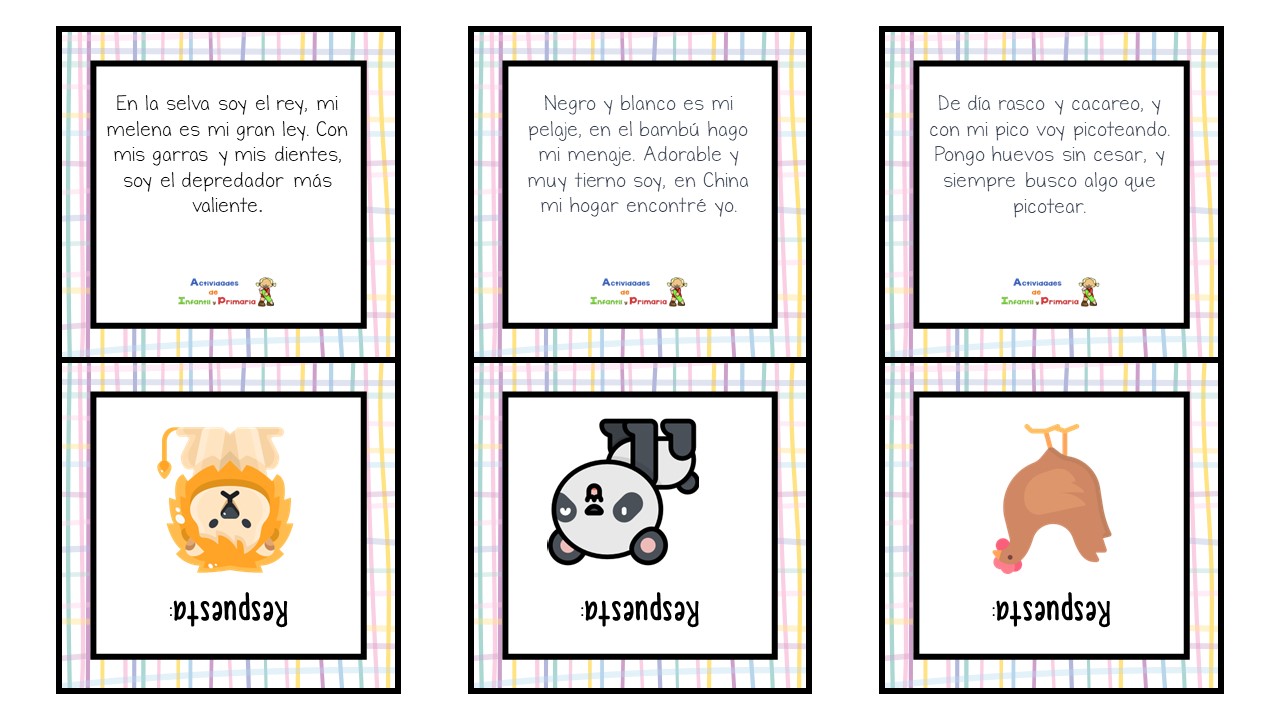 Bonitas adivinanzas de animales - Actividades de infantil y primaria
