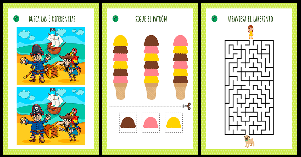 Divertido cuaderno de pasatiempos para ejercitar la atención infantil ...