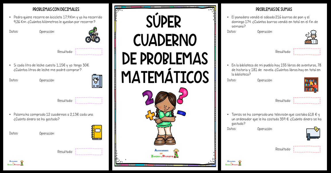 Súper cuaderno de problemas matemáticos - Actividades de infantil y ...
