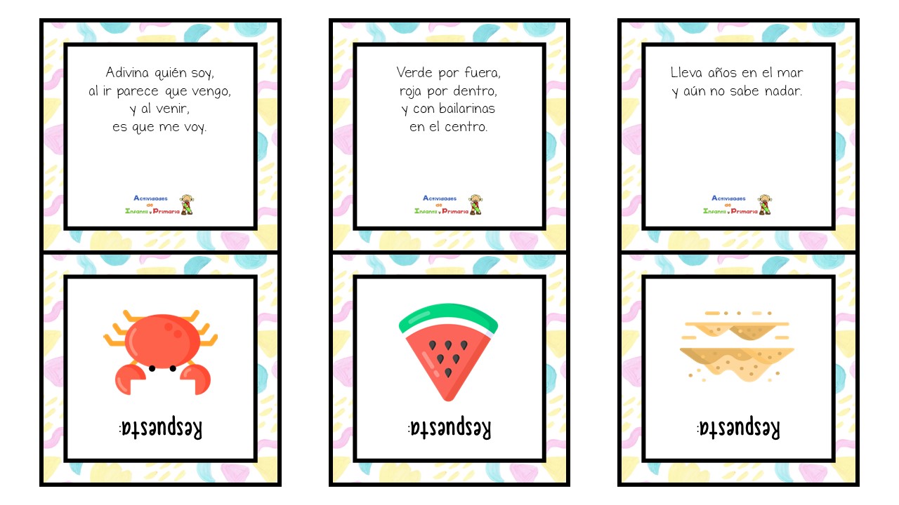 Divertidas adivinanzas de verano - Actividades de infantil y primaria