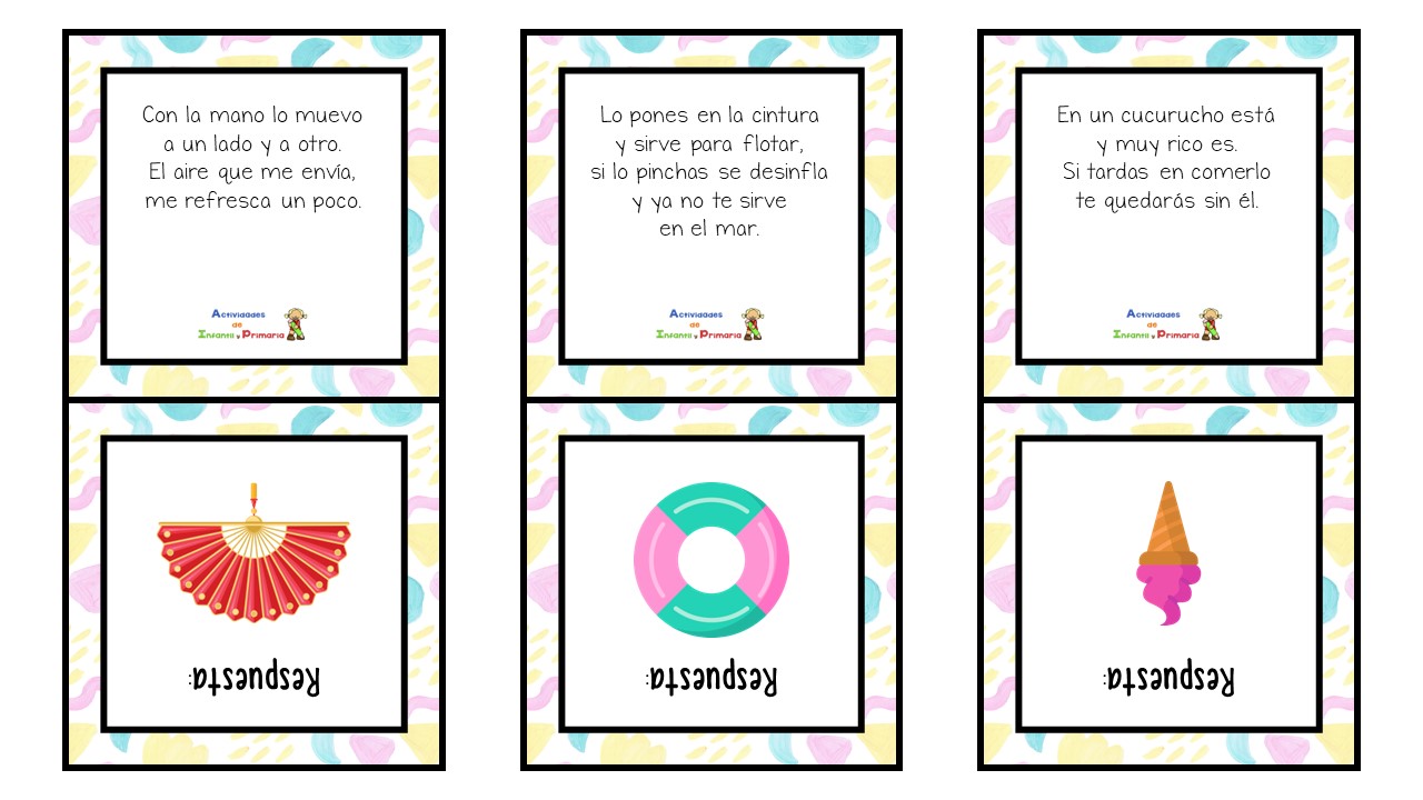 Bonitas adivinanzas con vocabulario de verano - Actividades de infantil ...