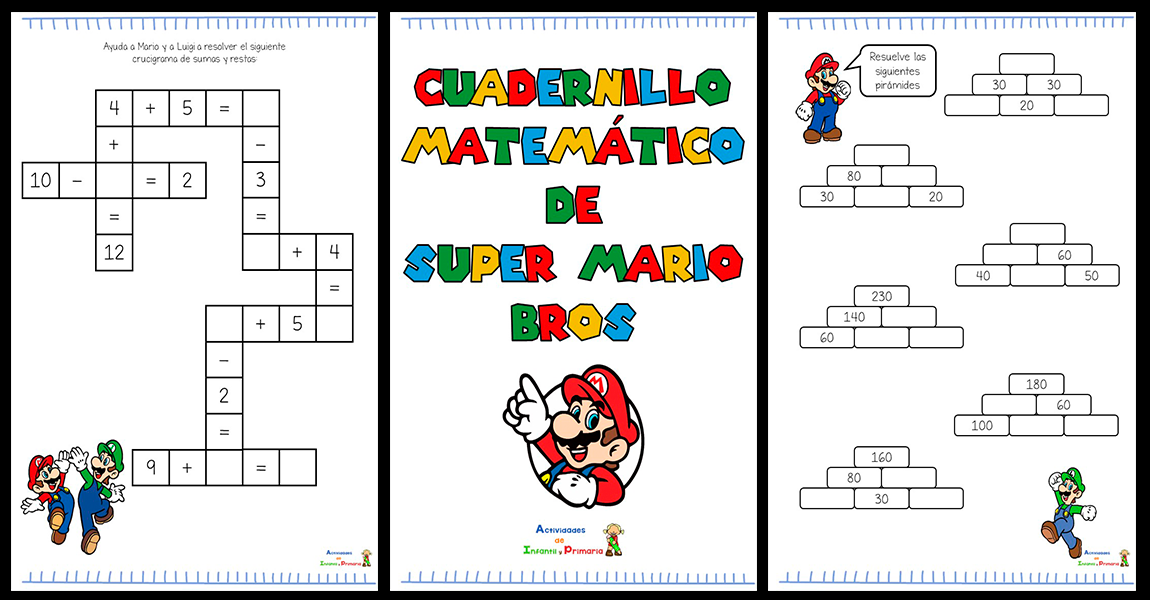 Cuadernillo matemático de Super Mario Bros - Actividades de infantil y ...