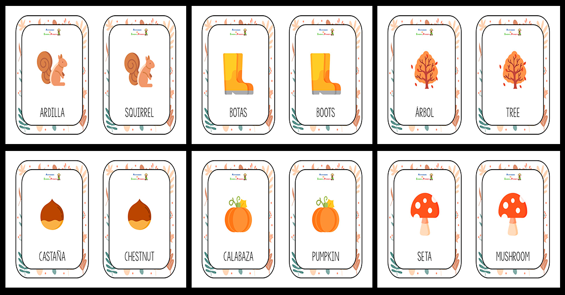 Aprendemos el vocabulario de otoño con estos bonitos flashcards ...